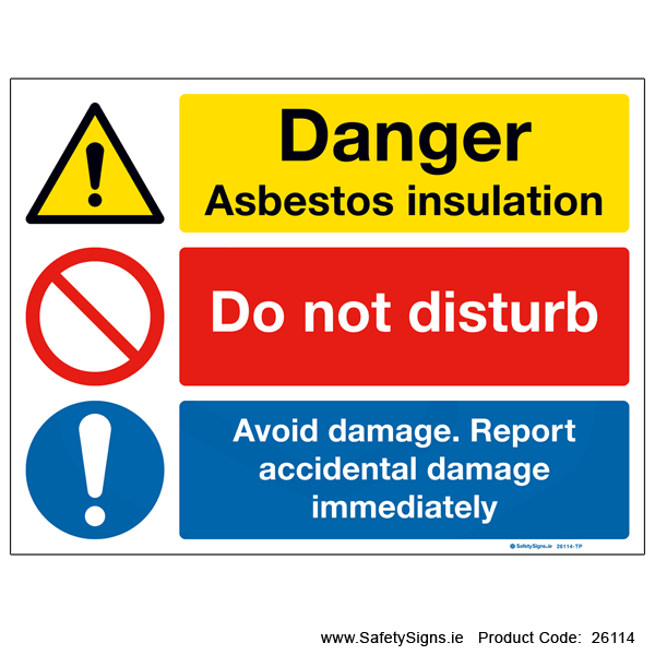 Asbestos Insulation - 26114 — SafetySigns.ie