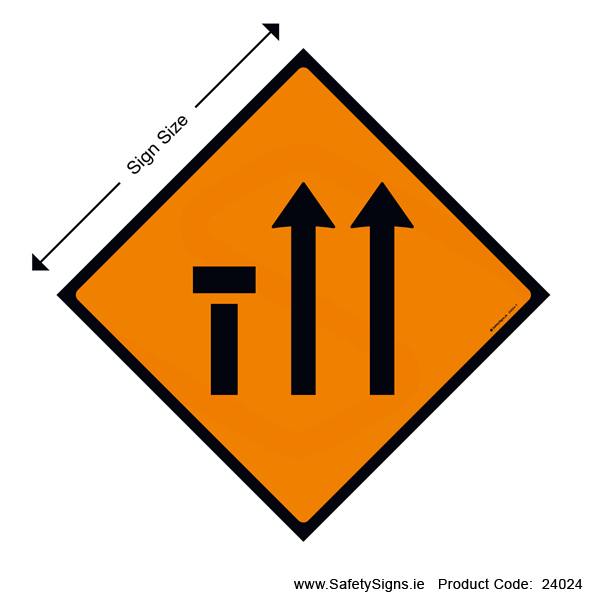 Nearside Lane Closed - WK043 - 24024 — SafetySigns.ie