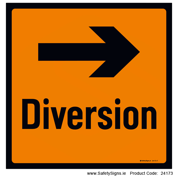 Diversion - Arrow Right - 24173 — SafetySigns.ie