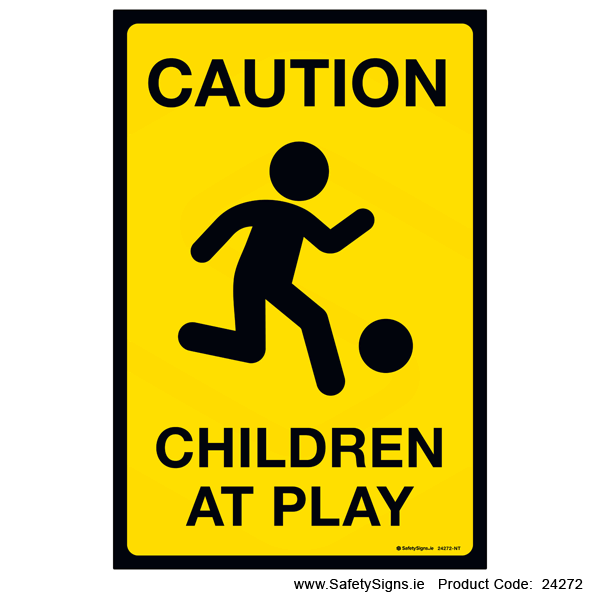 Kids At Play Sign Children Playing With Ball Sign Sku