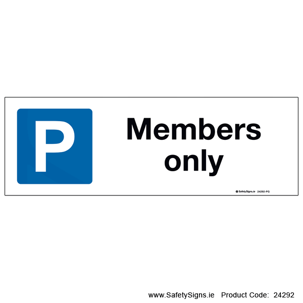 Parking - Members Only - 24292 — SafetySigns.ie
