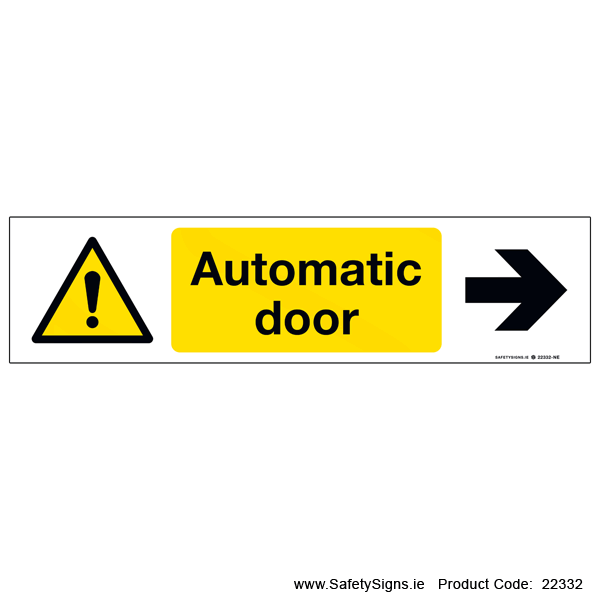 Automatic Door - Arrow Right - 22332 — SafetySigns.ie