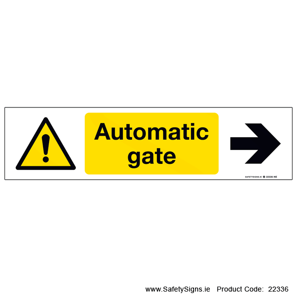 Automatic Gate - Arrow Right - 22336 — SafetySigns.ie